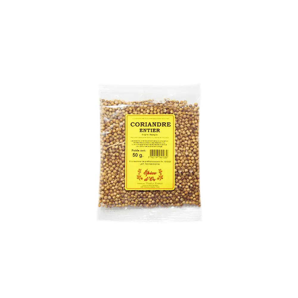 Coriandre entière - Épice essentielle de 50g disponible sur masilza